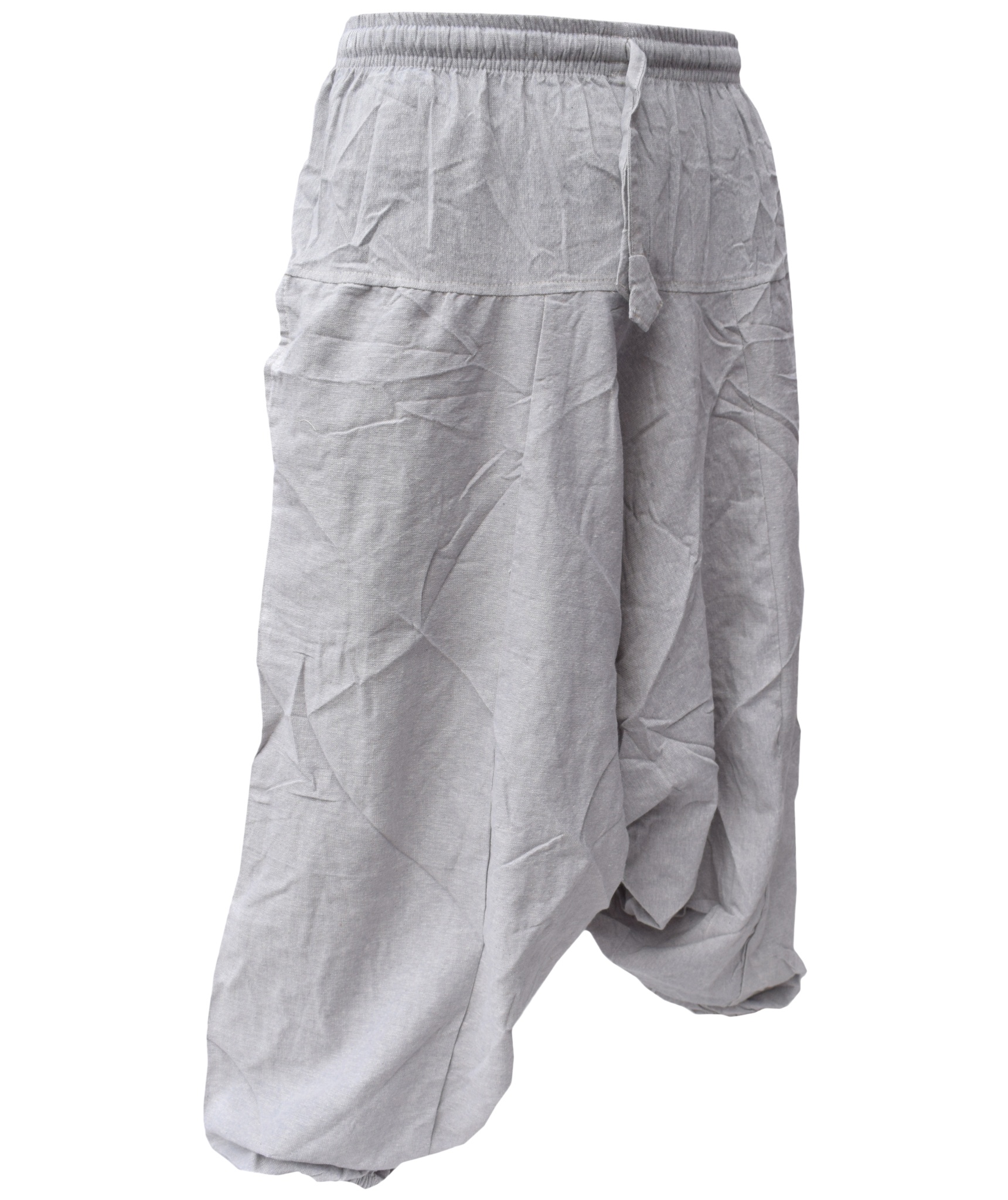 Hemp Cotton Wide Crotch Ninja Harem Pants-Gheri