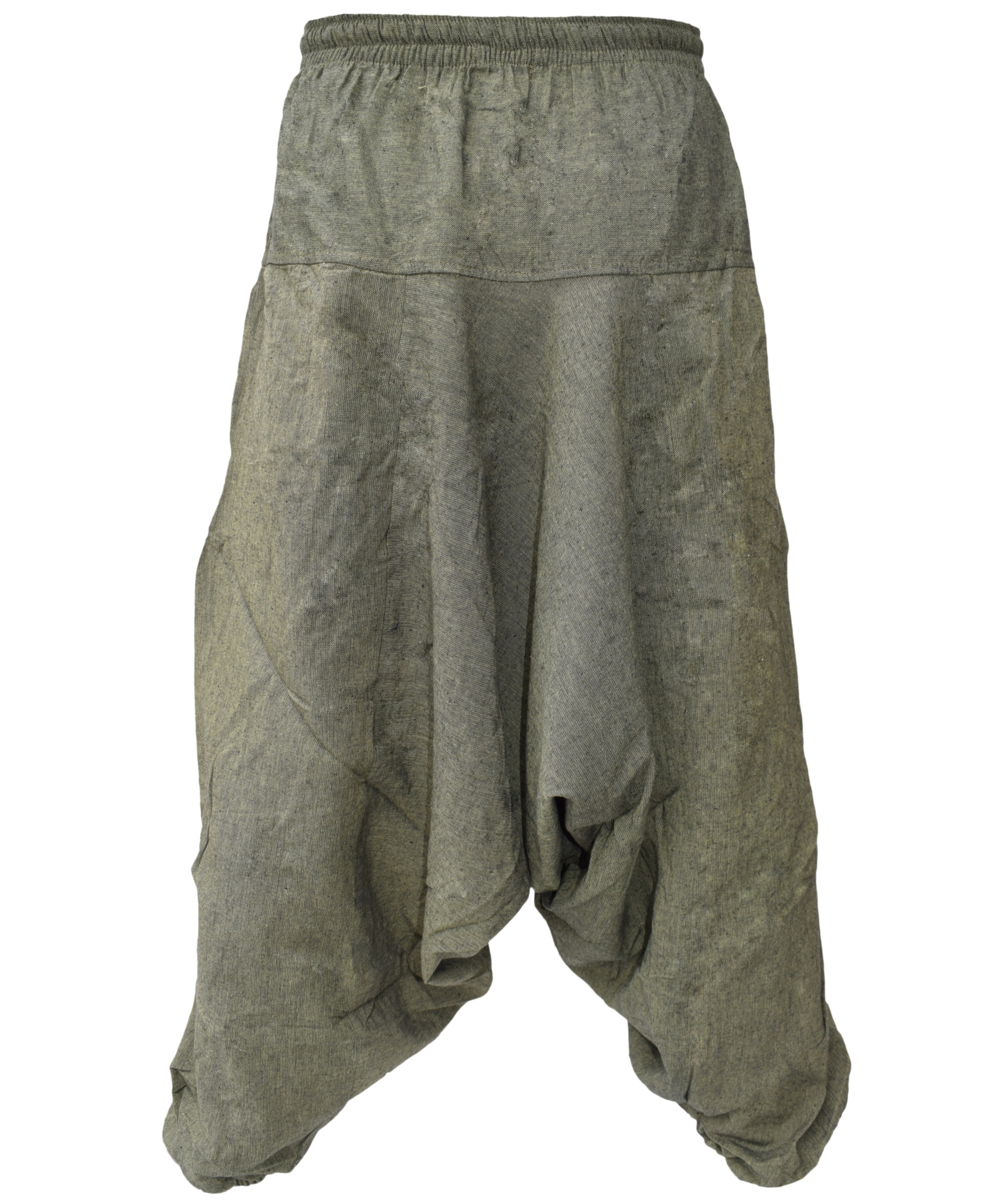 Hemp Cotton Wide Crotch Ninja Harem Pants-Gheri