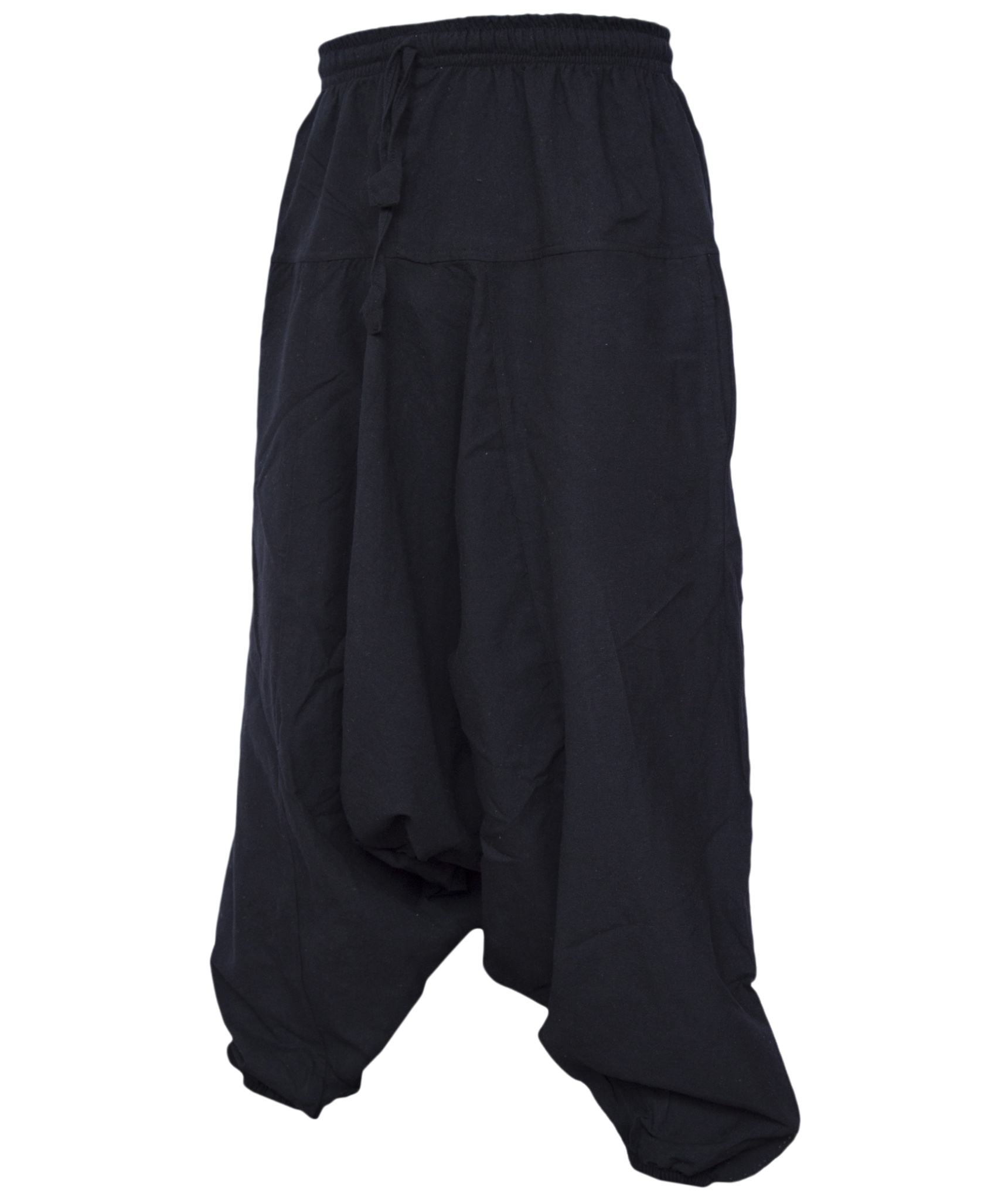 Hemp Cotton Wide Crotch Ninja Harem Pants-Gheri